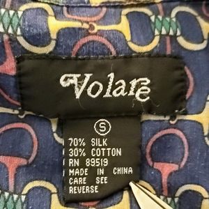 Volare | Shirts | Vintage Look Volare Silk Blend Shirt Horsebit Print ...